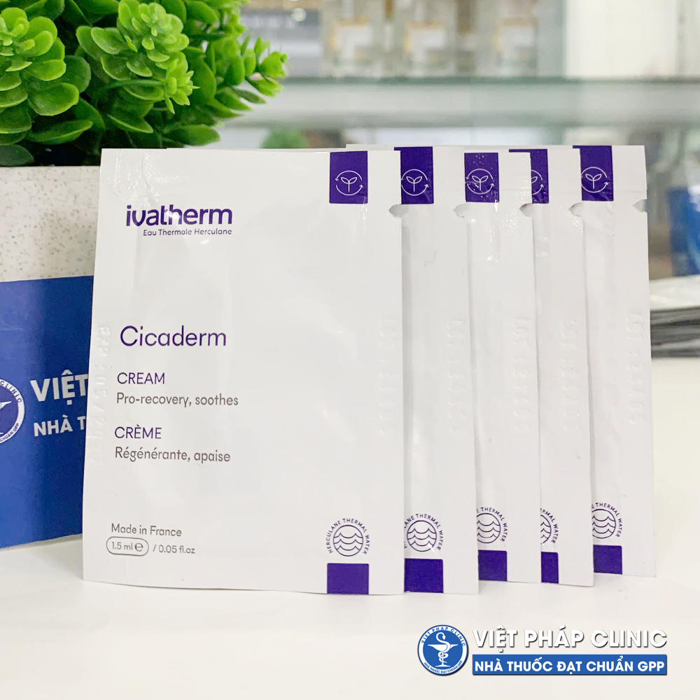 Kem Dưỡng Phục Hồi Da Cicaderm Ivatherm set 5 gói/10 gói (1,5ml/gói ...