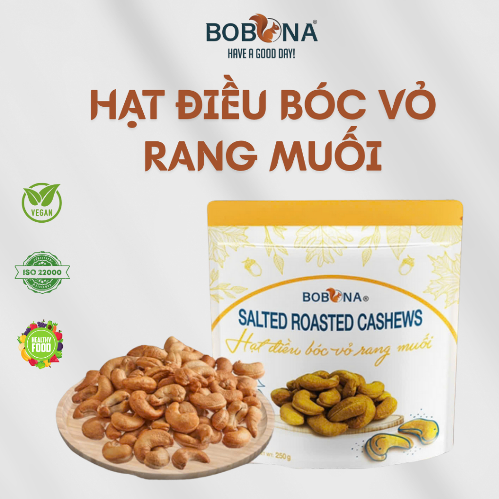 Nhân Hạt Điều Tách Vỏ Lụa Rang Muối BOBONA Tiện Lợi, Thơm Ngon Giòn Béo ...