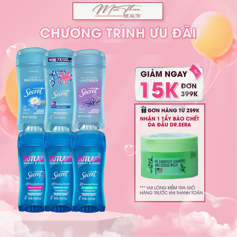 Secret Gel Khử Mùi Và Giảm Tiết Mồ Hôi Clear Gel Antiperspirant and ...