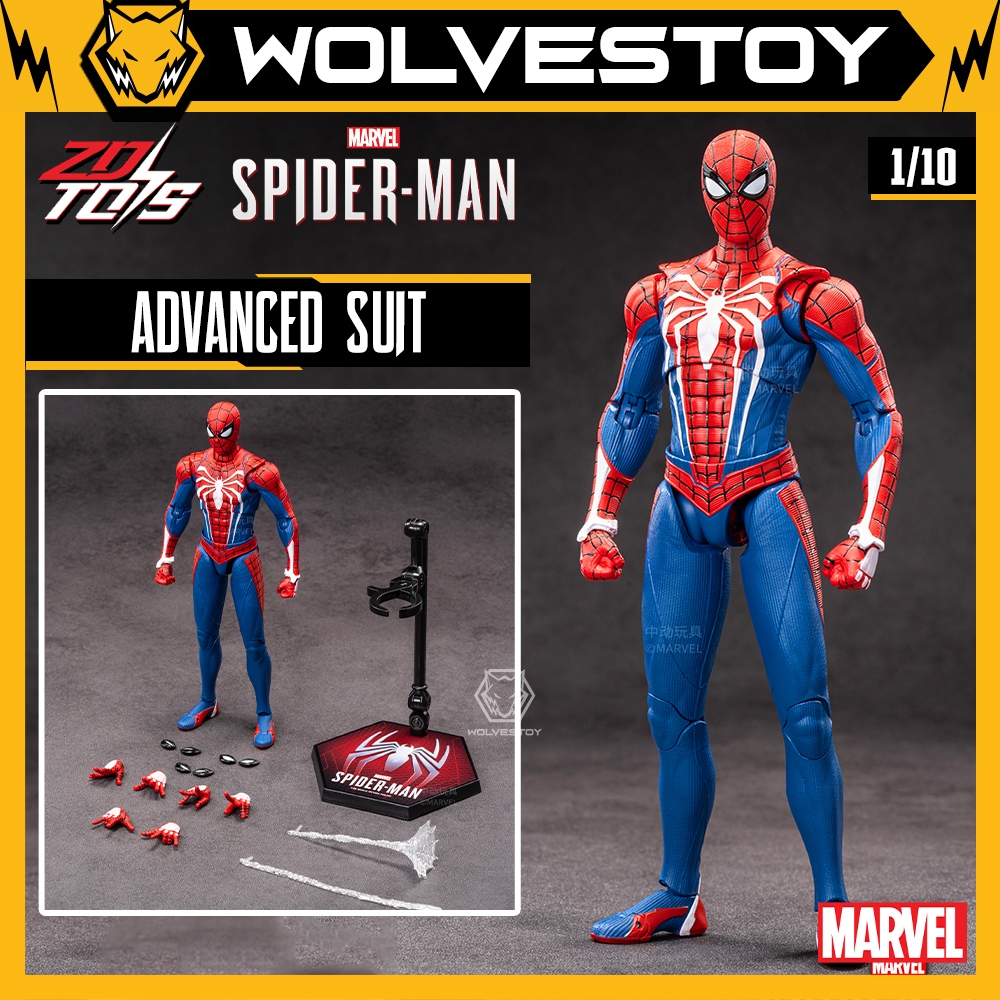 Mô Hình ZD Toys Marvel PS4 Spider Man Advanced Suit 1/10 Action Figure ...