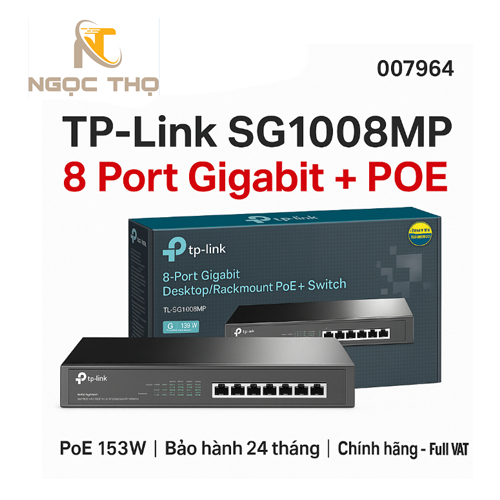 Switch PoE TP-Link SG1008MP – Chia mạng Poe - 8 cổng Gigabit PoE+ ...