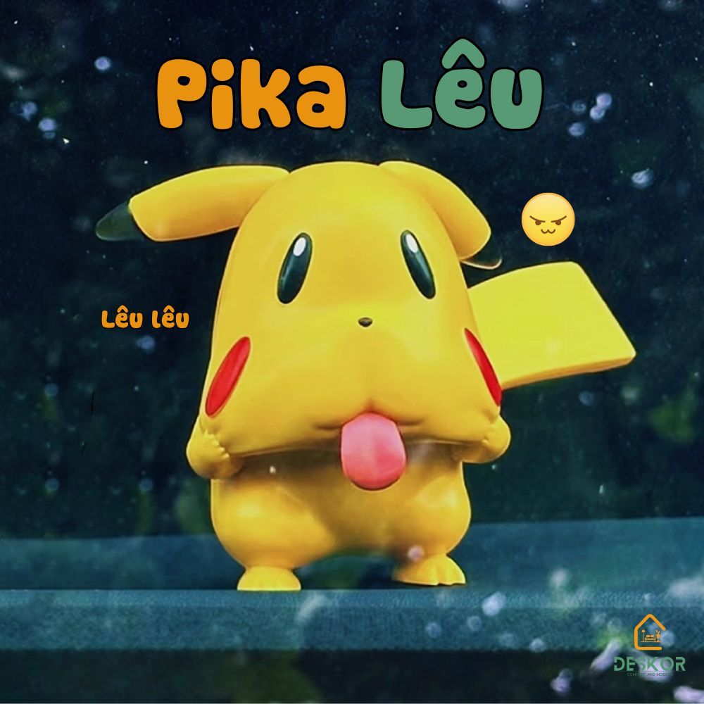 Pika Lêu – Mô hình trang trí troll Pikachu biểu cảm, trang trí bàn làm ...