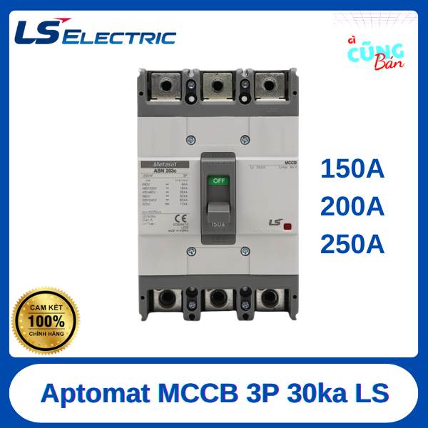 Aptomat MCCB 3P 150A / 200A / 250A 30kA LS Electric – Cầu dao tự động 3 ...