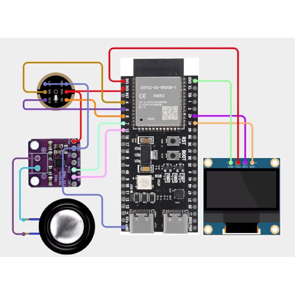[ Đã nạp code ] Bộ thiết bị làm AI xiaozhi Esp32 S3 INMP441 Max98357 ...