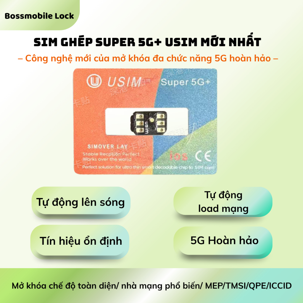 [2025] Sim Ghép USIM Super5G+ V4.0 tất cả trong một hỗ trợ đầy đủ chức ...