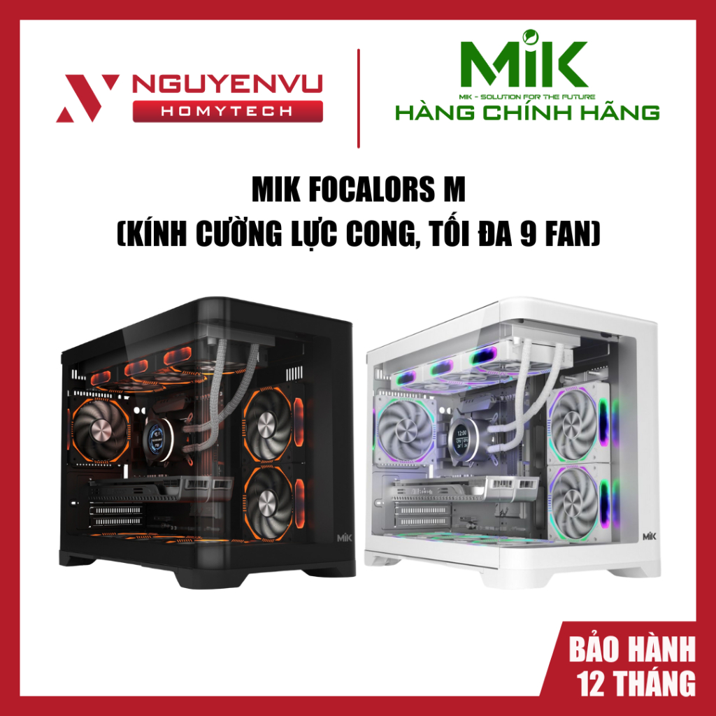 [FULL VAT] Vỏ case MIK FOCALORS M, Kính cường lực cong, tối đa 9 fan ...