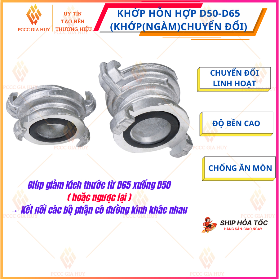 Ngàm chuyển đổi-Khớp nối hỗn hợp chuyển đổi giữa vòi ,van D50 và D65 ...