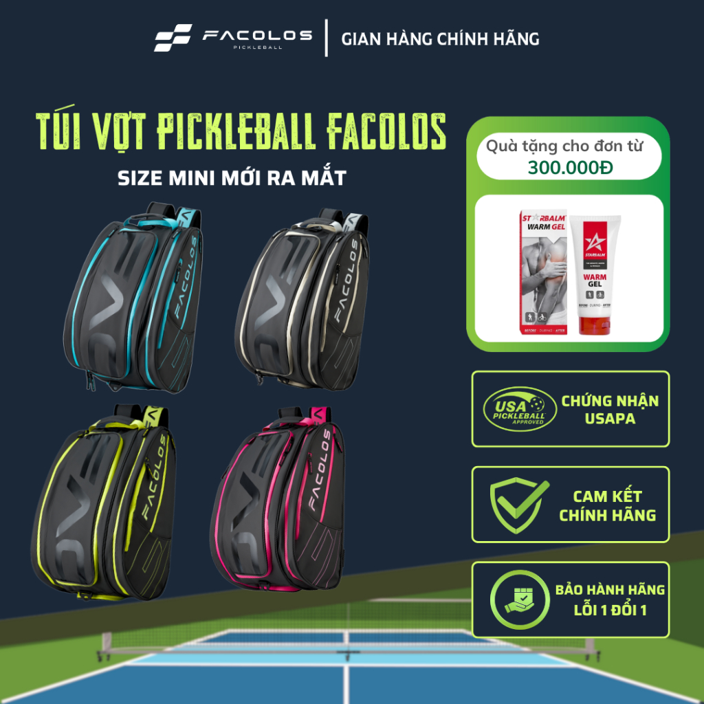 Balo Pickleball Facolos Elite Chính Hãng (Size Mini) - Túi Đựng Vợt ...