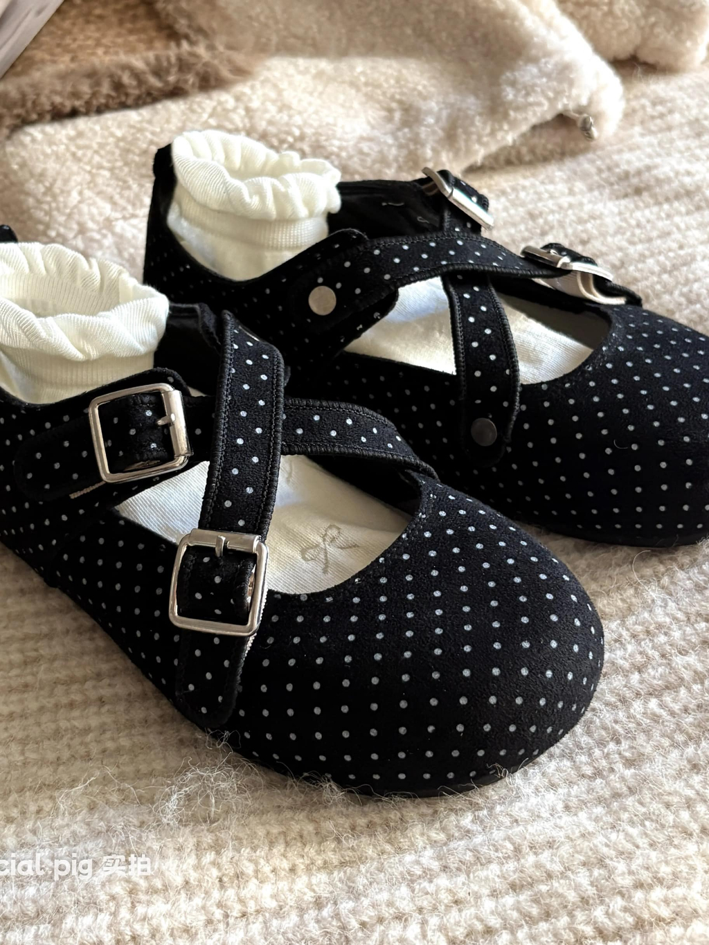 𝐁𝐥𝐚𝐮𝐞𝐁𝐥𝐮𝐦𝐞🦋: Mochi Dot Maryjane -Giày búp bê đế bệt nữ chấm bi cổ điển ...