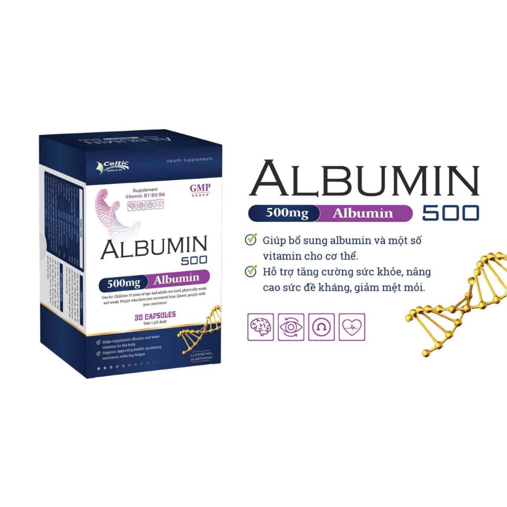 ALBUMIN 500 - Bổ sung albumin và một số vitamin cho cơ thể . Hỗ trợ ...