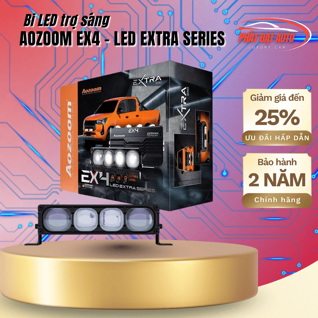 Bi Led trợ sáng Aozoom EX4 3.0 Inch công suất 60W - 108W (±2W) , bi cầu LED tăng sáng ô tô 5500K ...