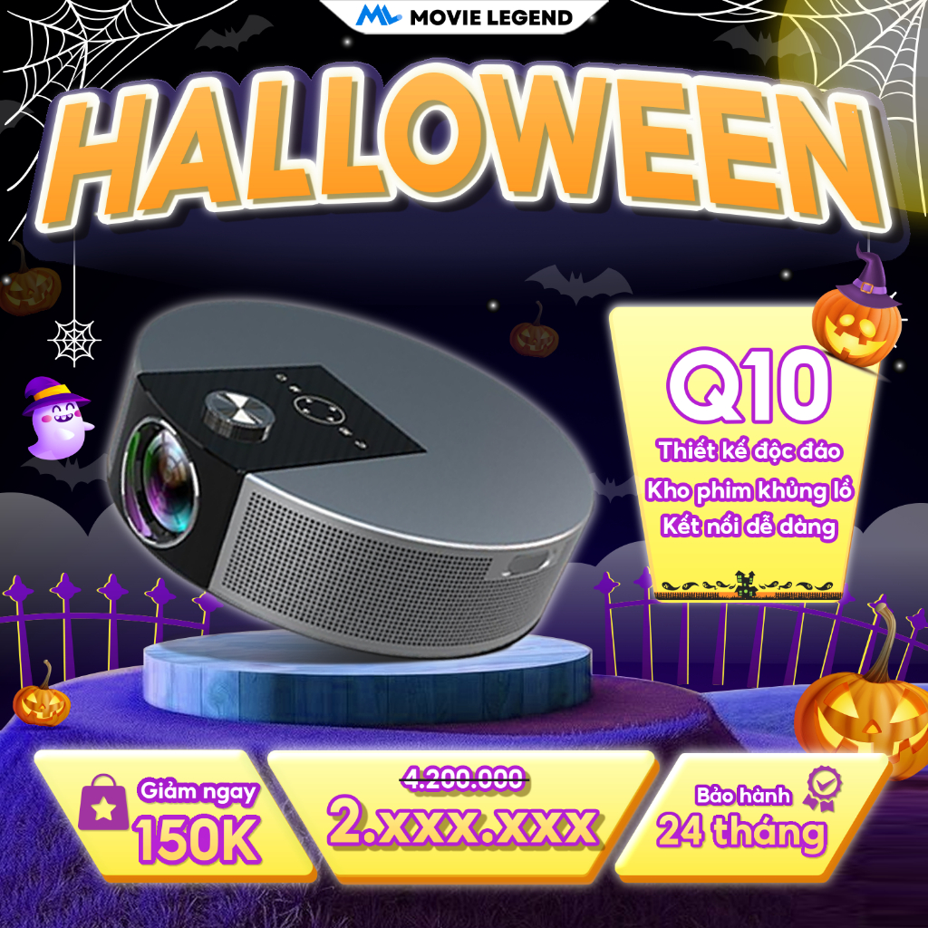 Máy Chiếu Q10 Full HD - Máy Chiếu Movie Legend - Hỗ Trợ 4K, Xem Bóng Đá ...
