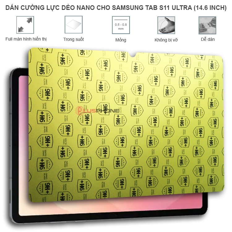 Dán cường lực dẻo nano trong hoặc nhám cho Samsung Tab S11/ Tab S11 ...