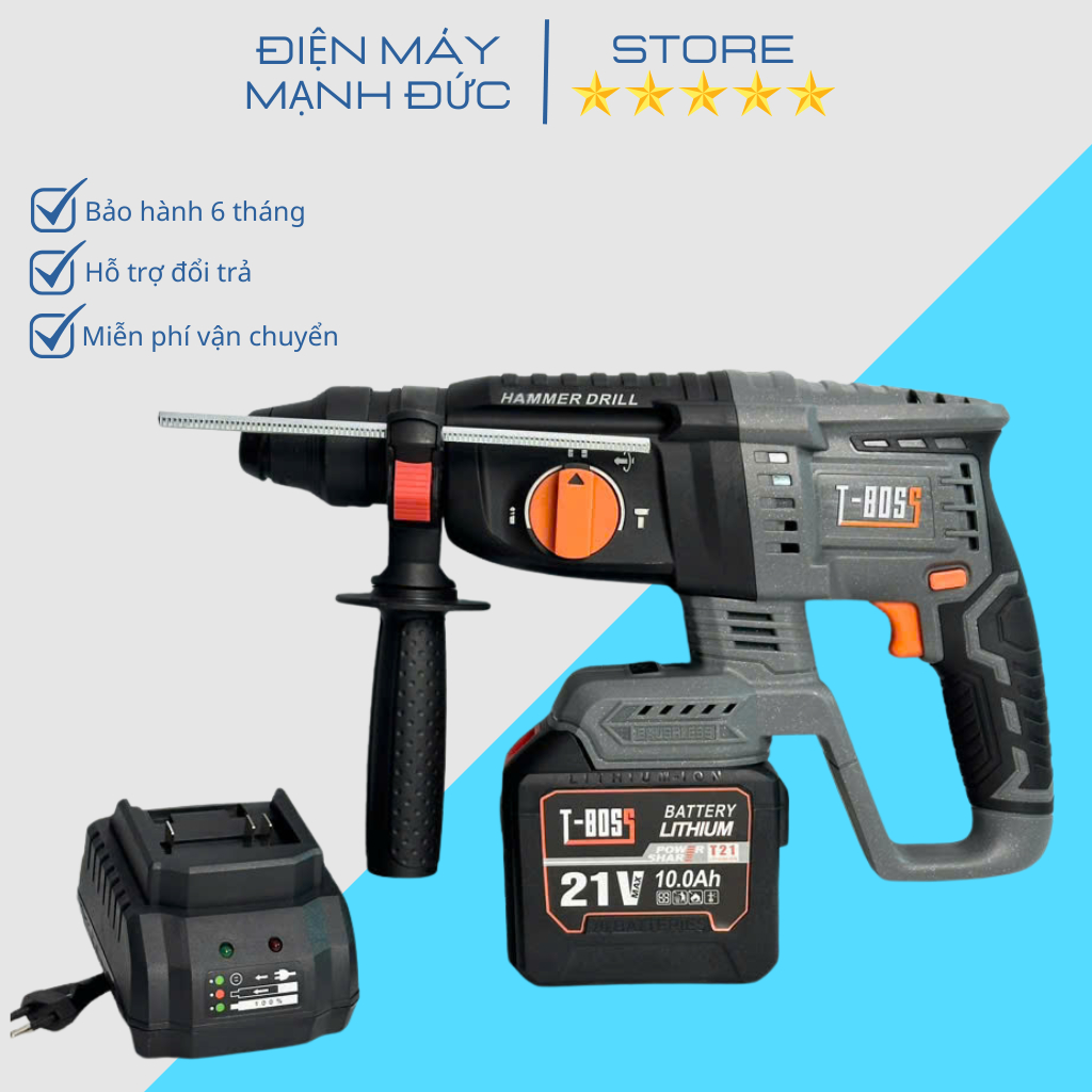 Máy Khoan Bê Tông Pin T-BOSS BS-6226 Động Cơ Lõi Đồng Chân Pin Phổ Thông | Shopee Việt Nam