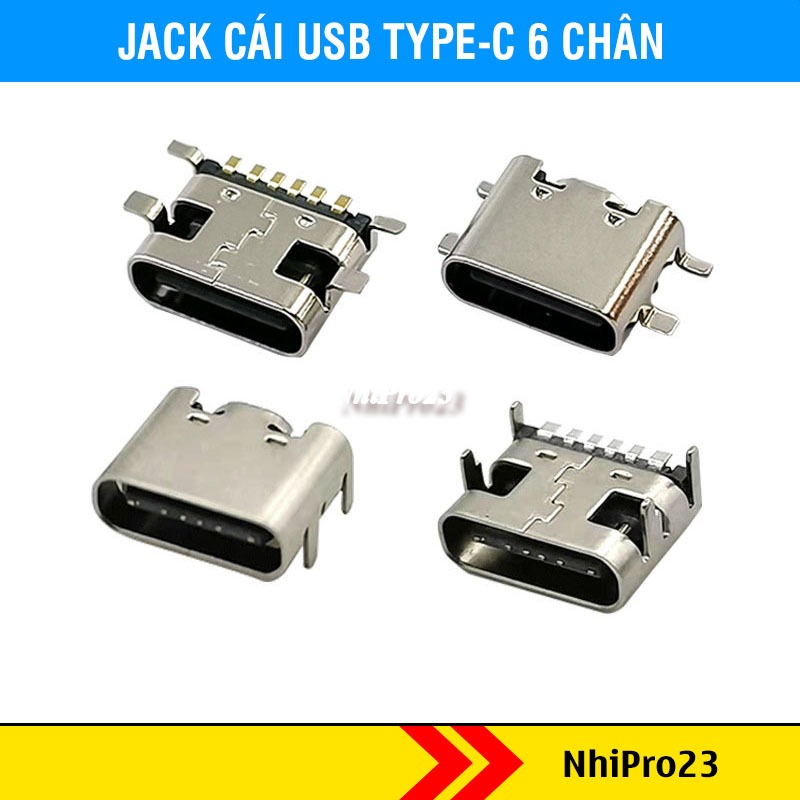 Combo 5 Đầu Jack Type-C 6 Pin 4 Chân Cắm USB 3.1 - Cổng Sạc Type-C ...
