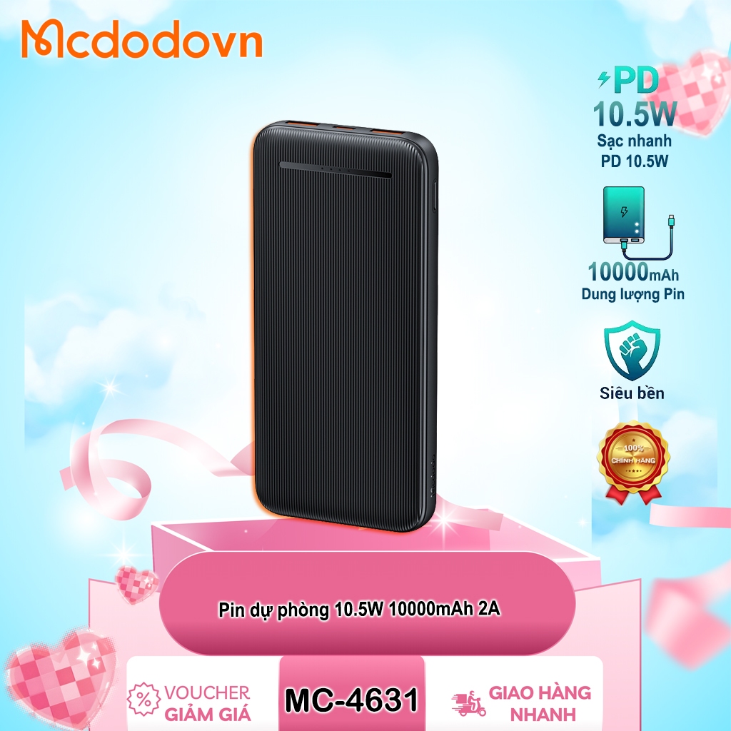 [Mcdodo Chính Hãng] Mcdodo MC-4631 – Pin Dự Phòng 10.5W 10000mAh Sạc ...