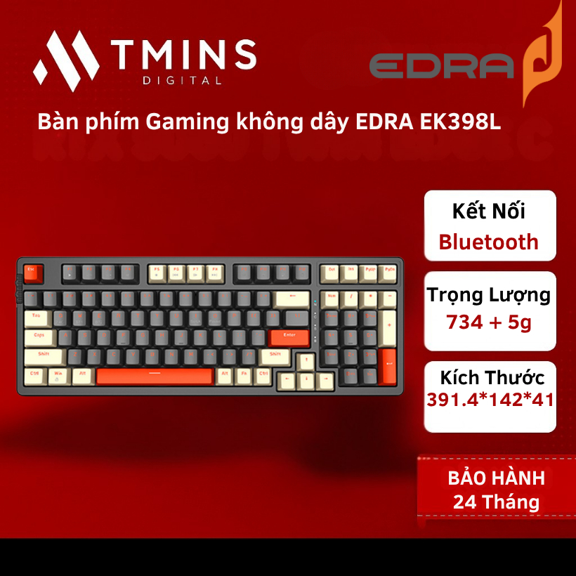 Bàn phím Gaming không dây EDRA EK398L | Shopee Việt Nam