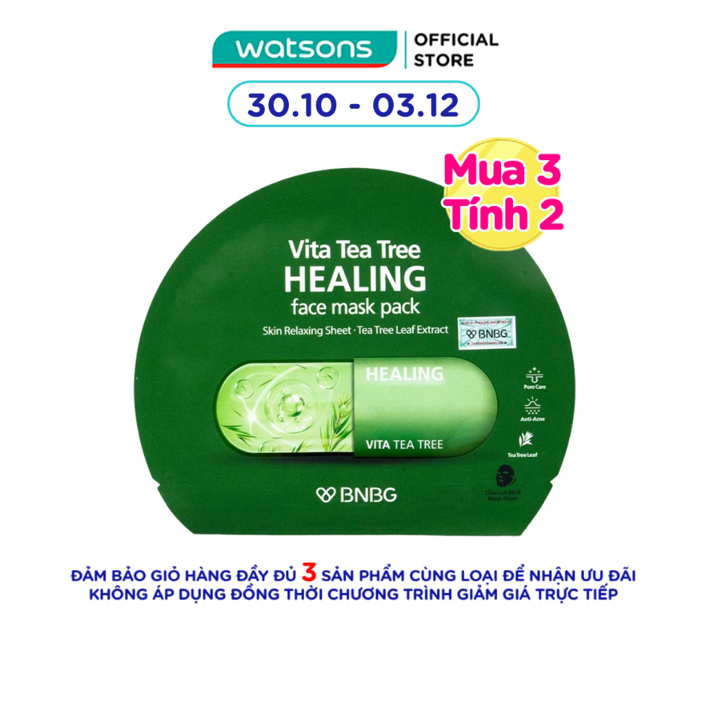 Mặt Nạ BNBG Vita Tea Tree Healing Face Mask Pack Thải Độc Da Giảm Mụn ...