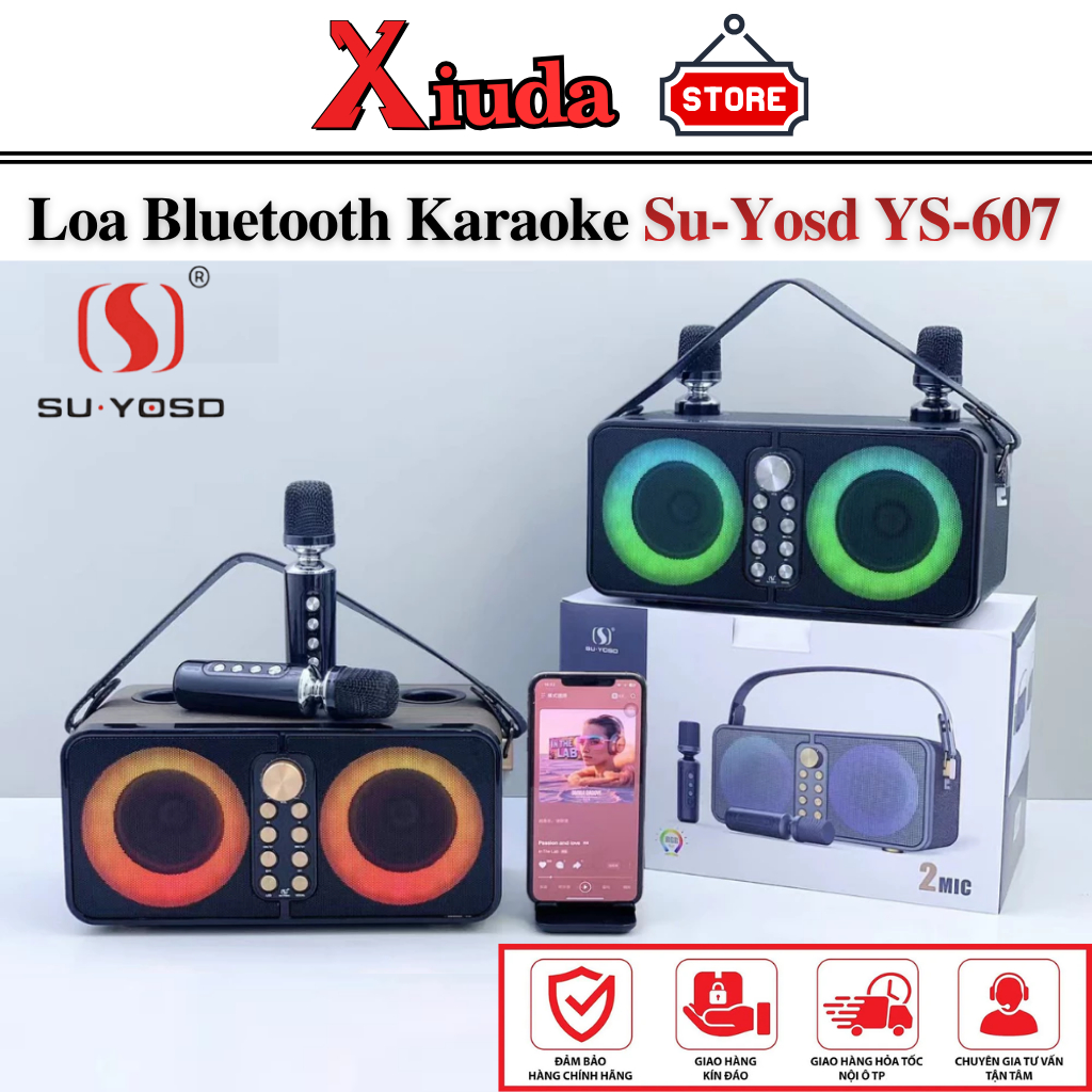 Loa Bluetooth Karaoke Su-Yosd YS-607, Công Suất 40W, Kèm 2 Micro Không ...