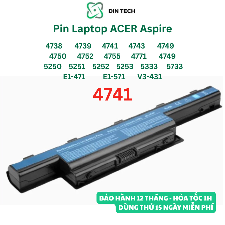 Pin Dùng Cho Laptop Acer Aspire 4738 4739 4741 4743 4749 4750 4752 4755 ...