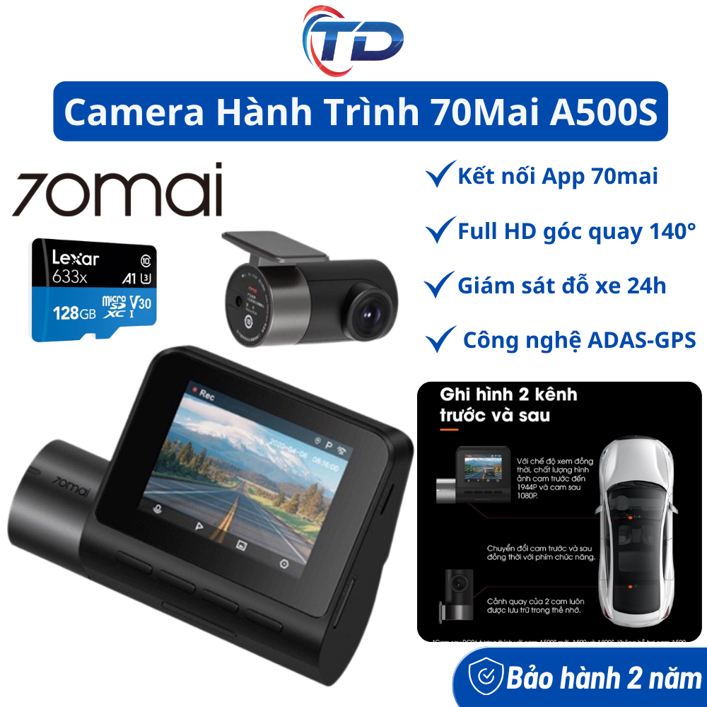 Camera Hành Trình 70mai A500S Cam Trước Sau Quốc Tế GPS & ADAS Cảnh Báo ...
