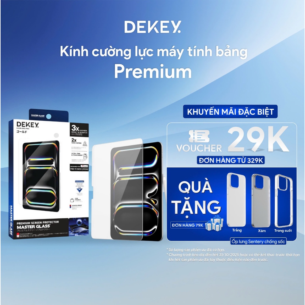 Kính Cường Lực DEKEY Master Glass 3D PREMIUM Nhật Bản Màn Hình Chống ...
