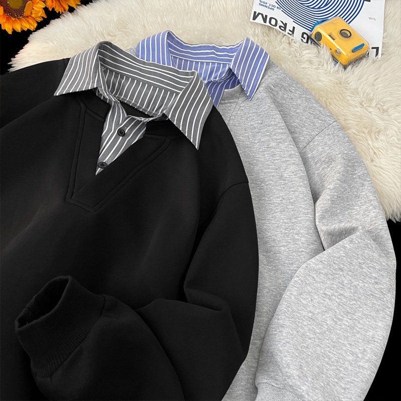 Áo Nỉ Nam Cổ Sơ Mi Dài Tay Chất Liệu Nỉ Dày Màu Sắc Thanh Lịch Trẻ ...