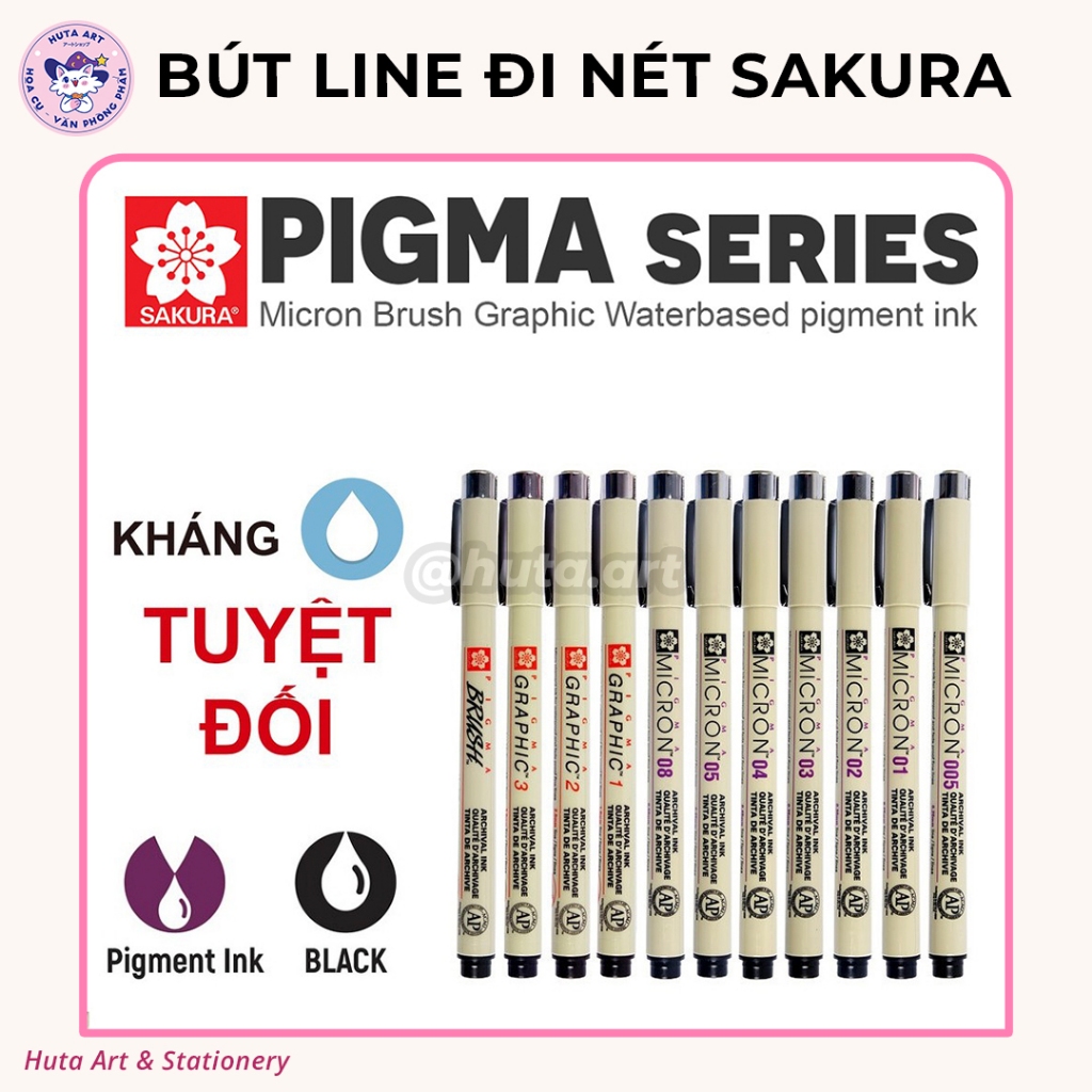 [CHÍNH HÃNG] Bút Line Đi Nét Sakura Pigma Micron Chống Nước màu Black ...