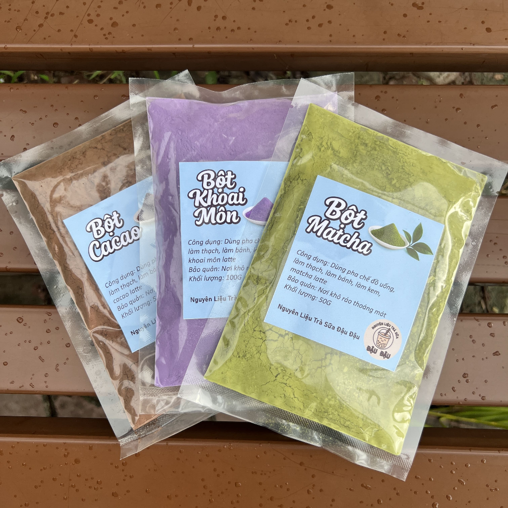 Combo 3 Vị Bột Matcha 50g – Khoai Môn 100g – Cacao 50g | Nguyên Liệu ...