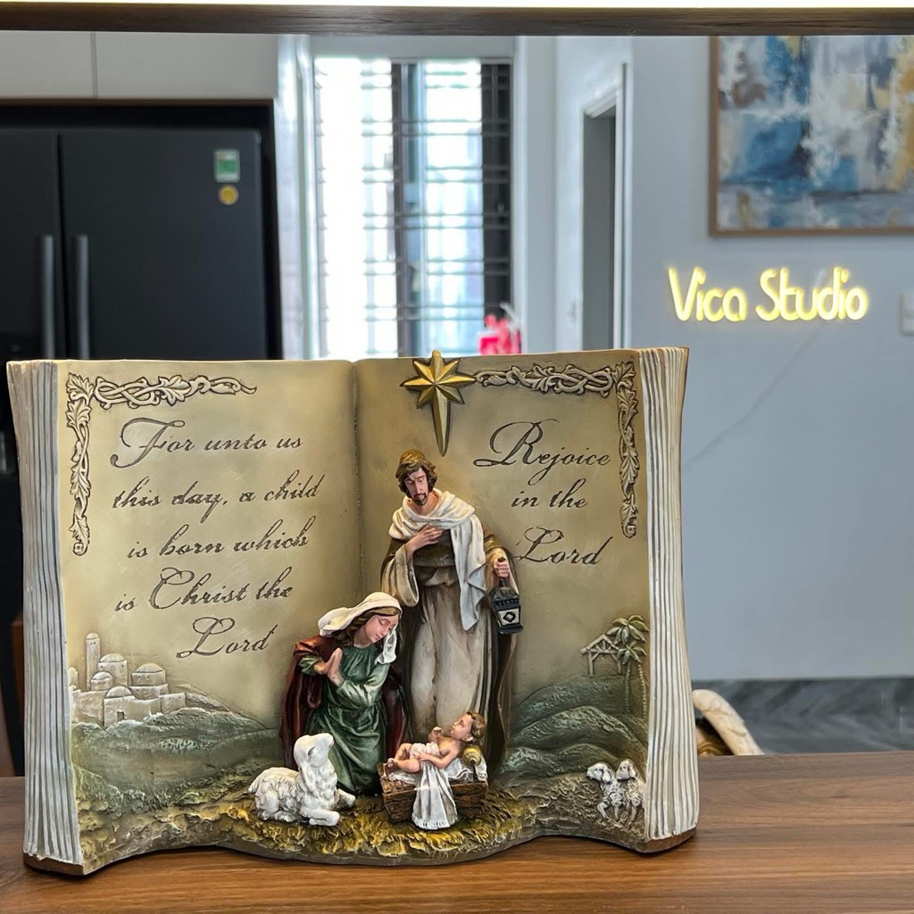 Tượng Noel Chúa Giáng Sinh cao 20cm | Polystone sơn vẽ thủ công | Mô ...