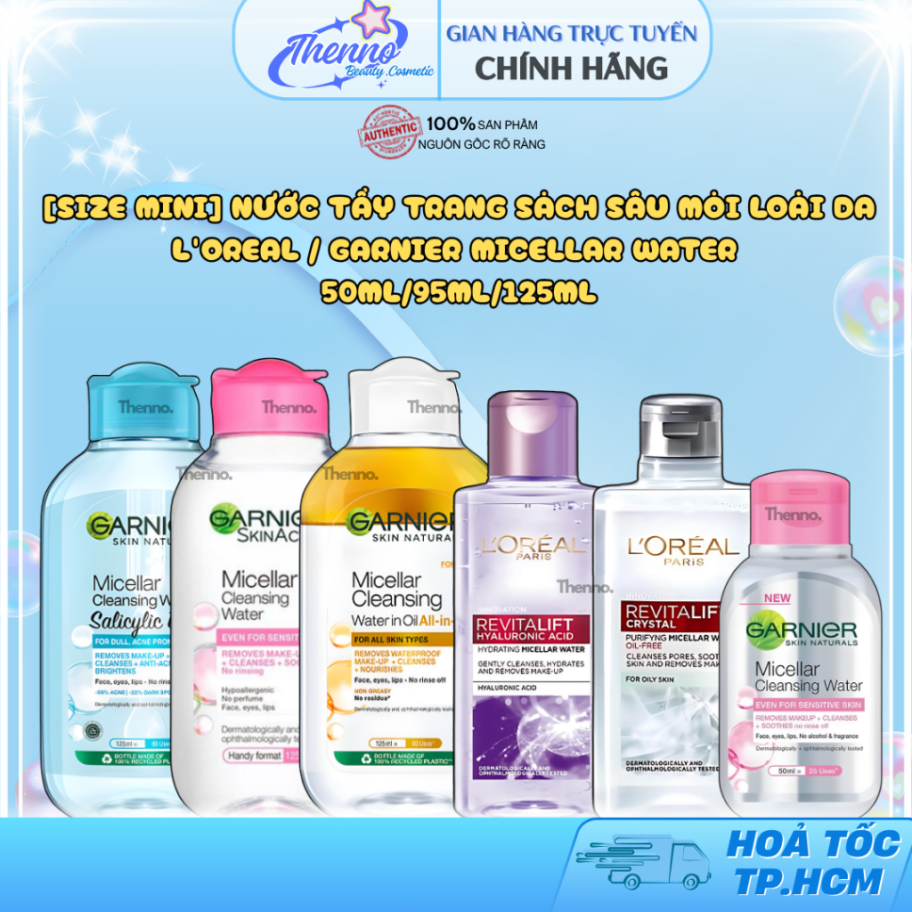 [Size Mini] Nước Tẩy Trang Sạch Sâu Mọi Loại Da L'Oreal / Garnier ...