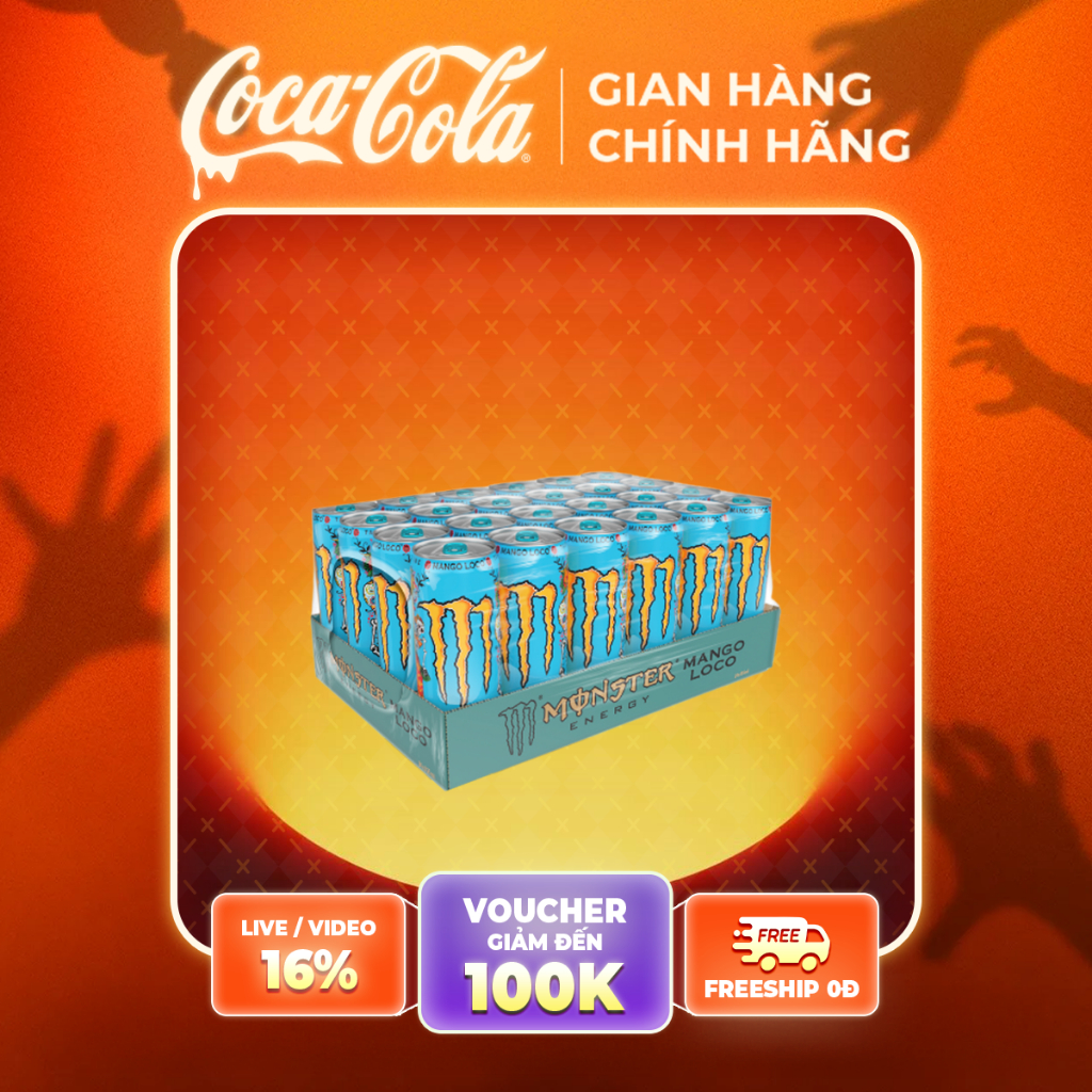 Lốc 24 Lon Nước Tăng Lực Giải Khát Monster Energy Mango Loco 355ml/Lon ...