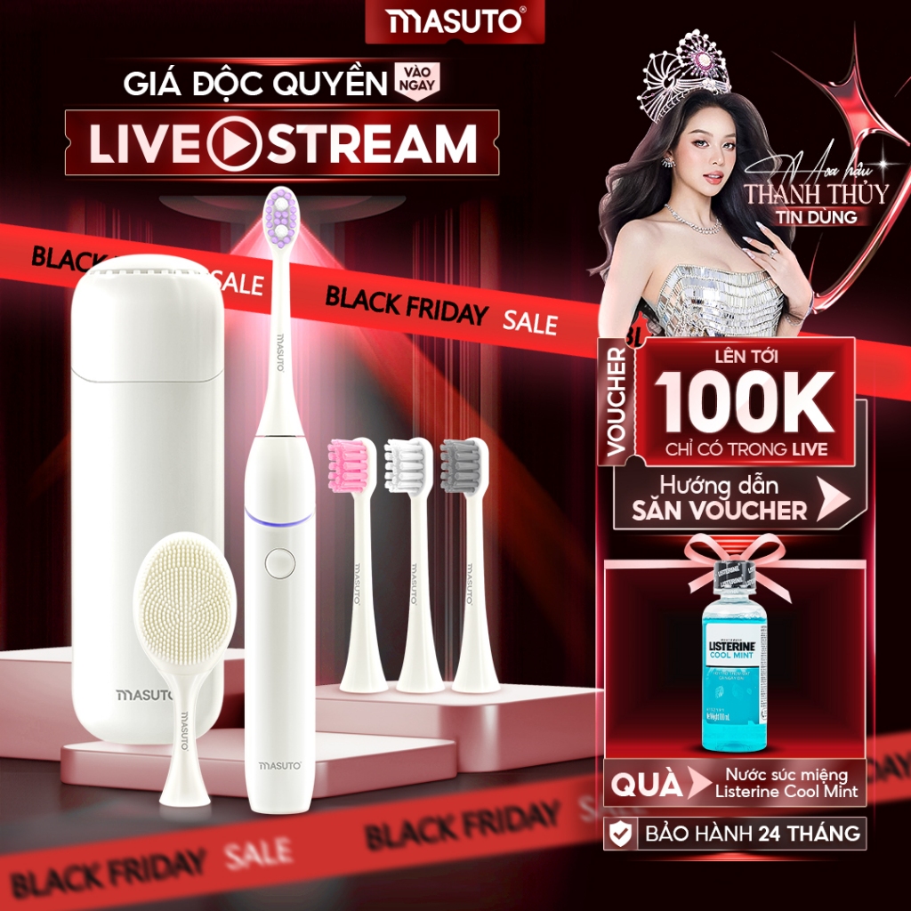 [VÀO LIVE MUA GIÁ 899K] Bàn Chải Đánh Răng Điện MASUTO HyperUVsonic ...