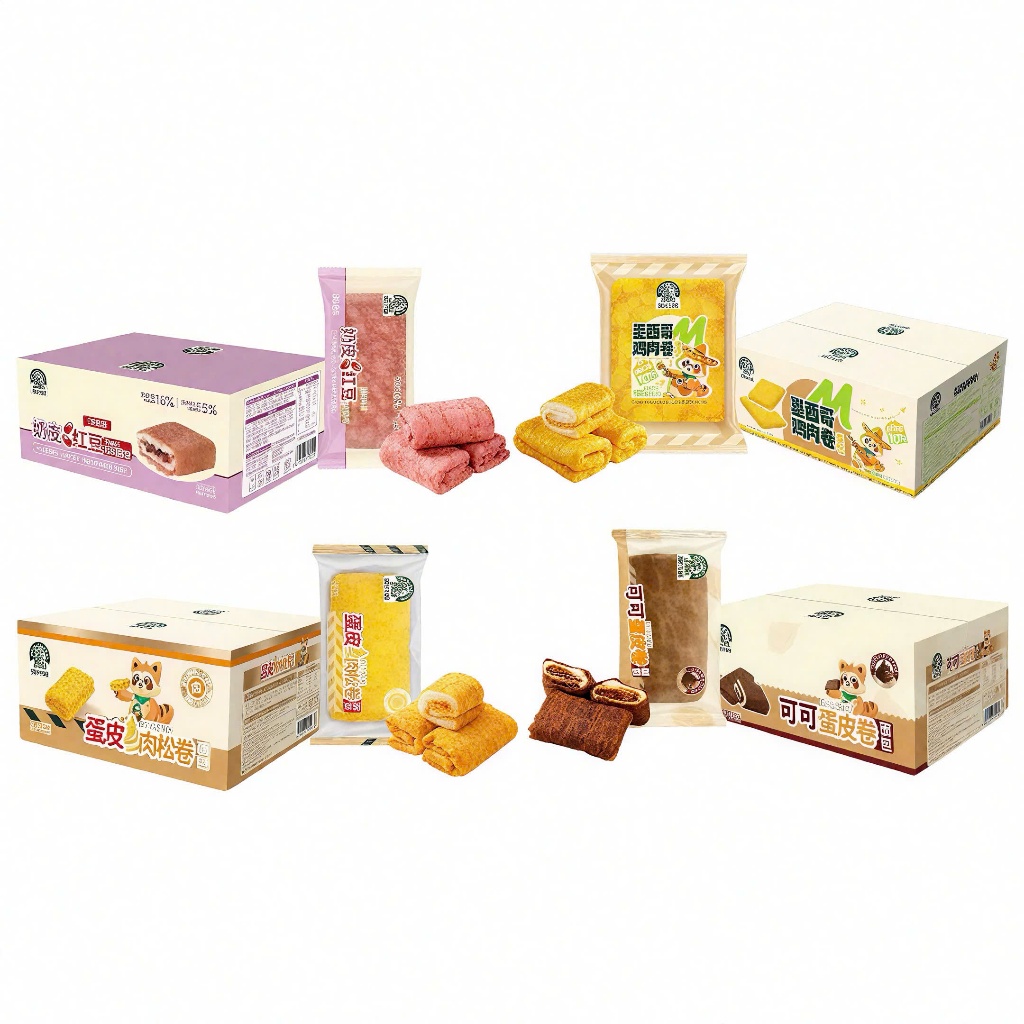 HSD:24/09/2026 Bánh mì trứng cuộn chà bông sôcôla hương vị Trứng cuộn ...