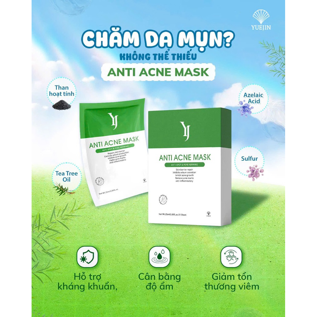 Mặt nạ anti acne mask Yuejin | Bs Việt Hà | Shopee Việt Nam