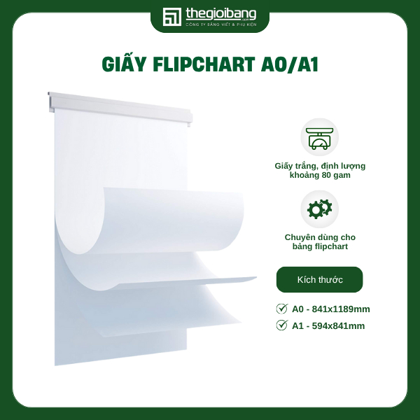 Giấy Flipchart - Giấy A1/A0 - Giấy Kẹp Với Bảng Flipchart 50 tờ - Thế ...