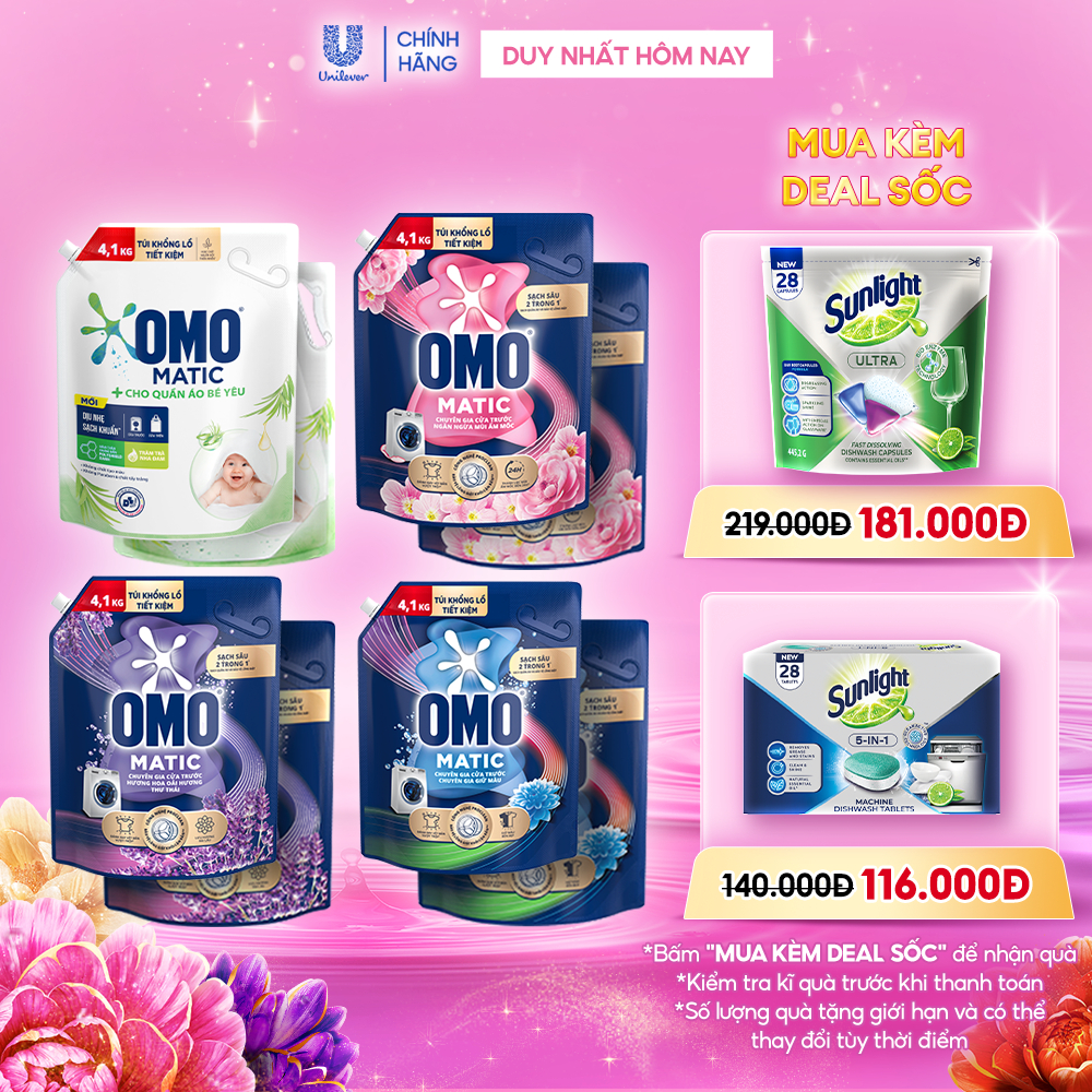 Combo 2 Nước giặt OMO Matic Hương Nước Hoa Comfort 4.1KG (túi) | Shopee ...