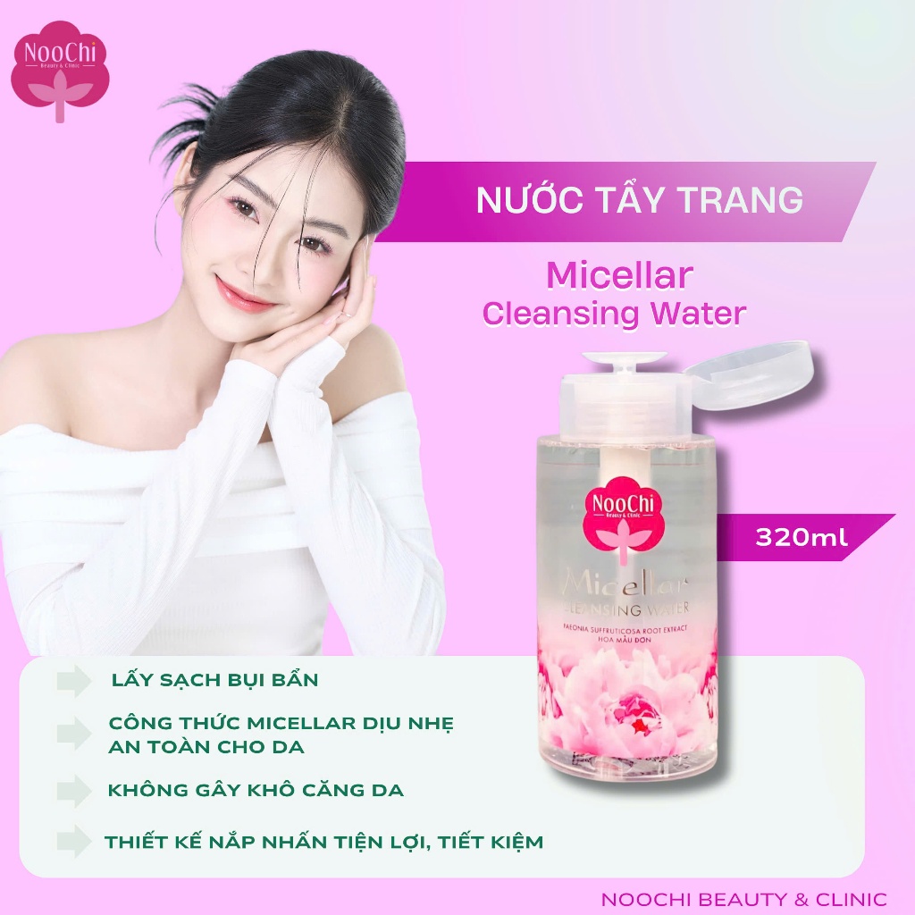 Nước Tẩy Trang NooChi Công Nghệ Miceller Tinh Chât Hoa Mẫu Đơn 320ml ...