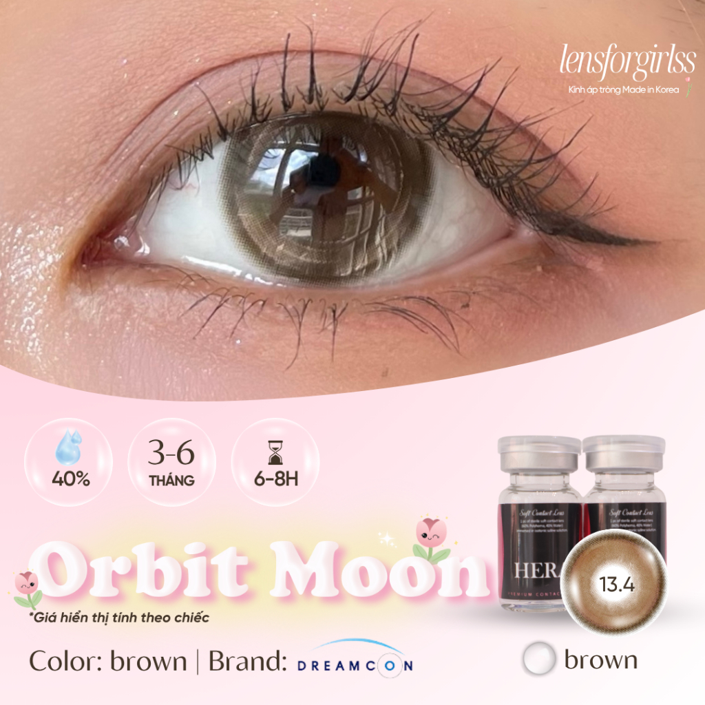 Lens đối xứng | Kính áp tròng GIÃN TRÒNG hack mắt ORBIT MOON BROWN ...