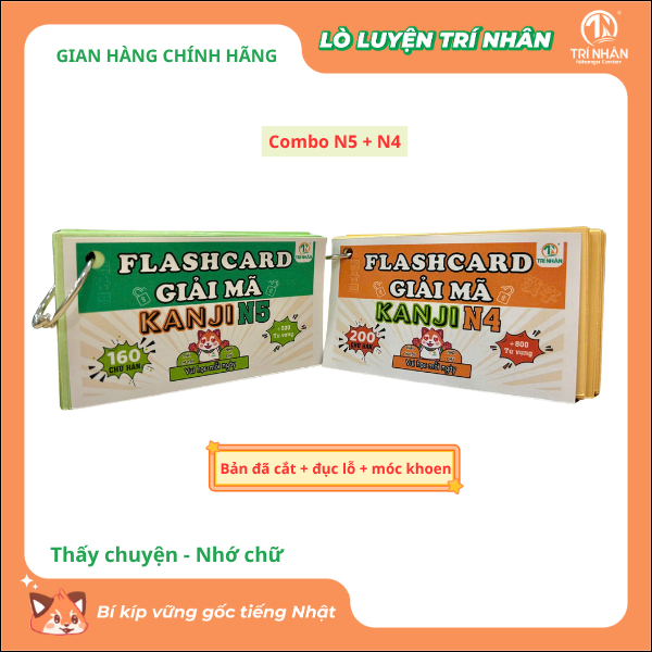 Combo Flashcard học Kanji tiếng Nhật N5 + N4 – Thẻ học Hán tự qua hình ...