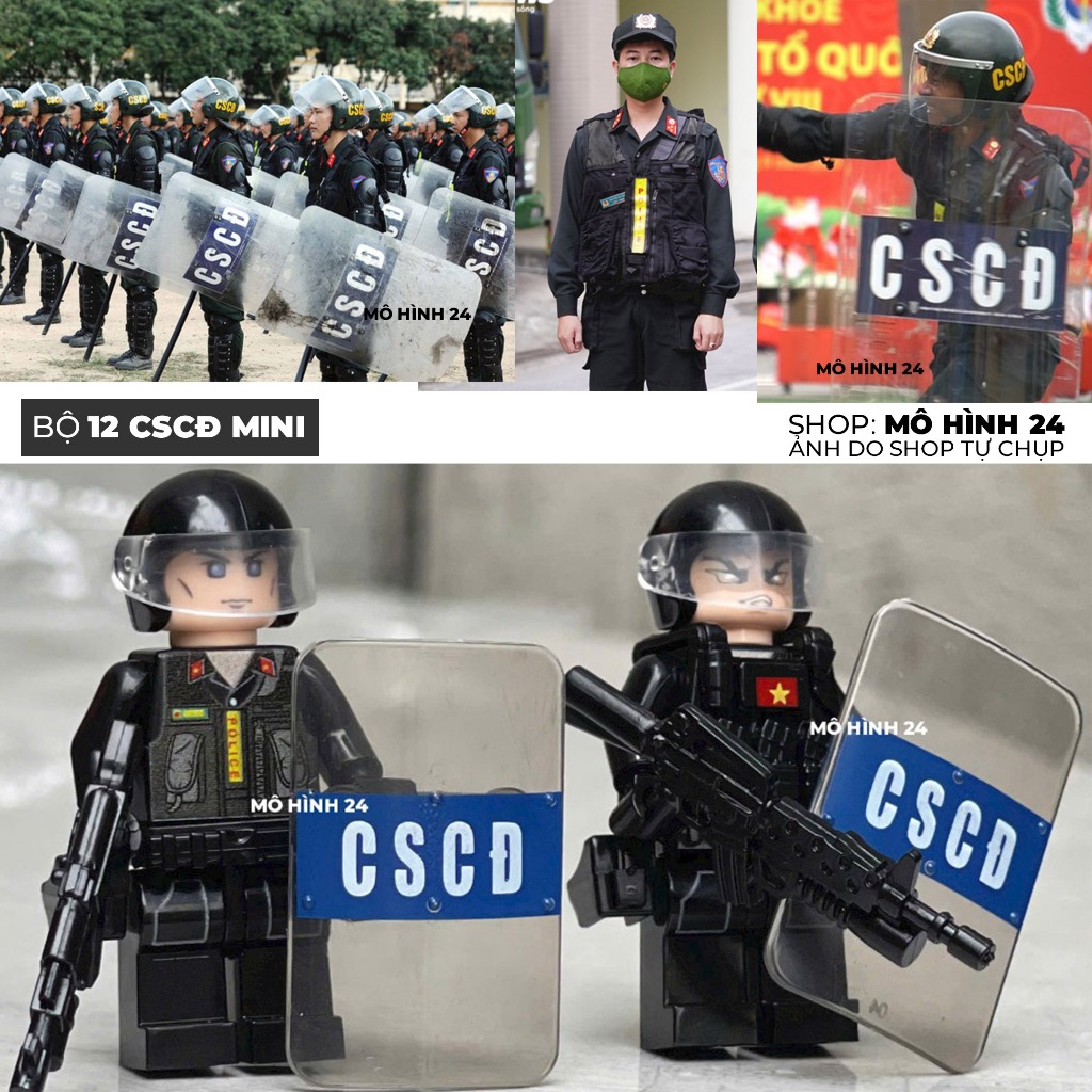 Bộ đồ chơi lắp ráp xếp hình MINIFIGURE công an cảnh sát cơ động lính ...