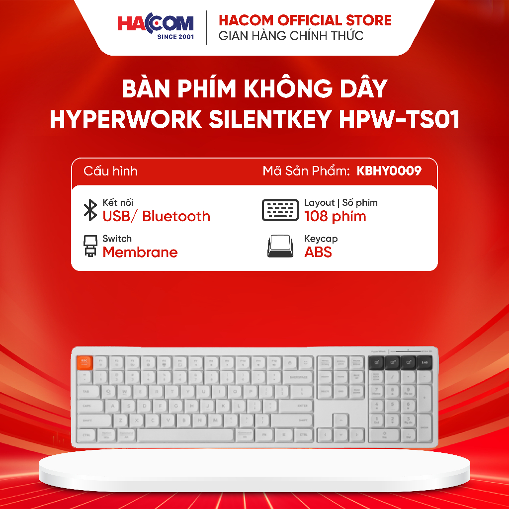Bàn phím không dây HyperWork SilentKey HPW-TS01 | Shopee Việt Nam