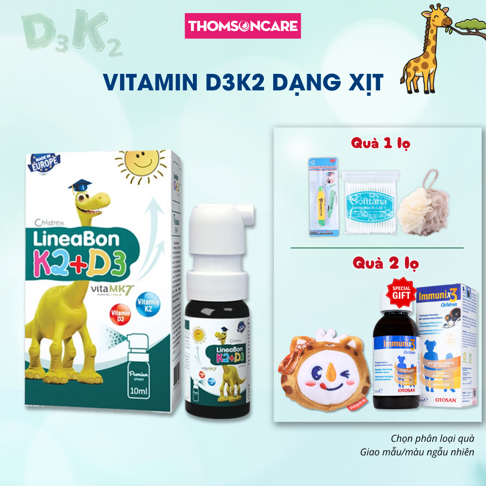 Lineabon D3 K2 dạng xịt tiện lợi 10ml bổ sung vitamin D3 cho trẻ sơ ...
