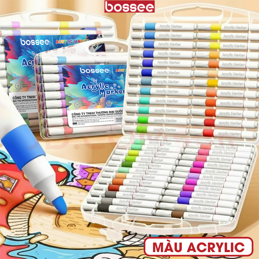 Bút Màu Acrylic Marker Bút Đánh Dấu Hộp 12/24/36/48/60/80 Màu Tươi Sáng ...