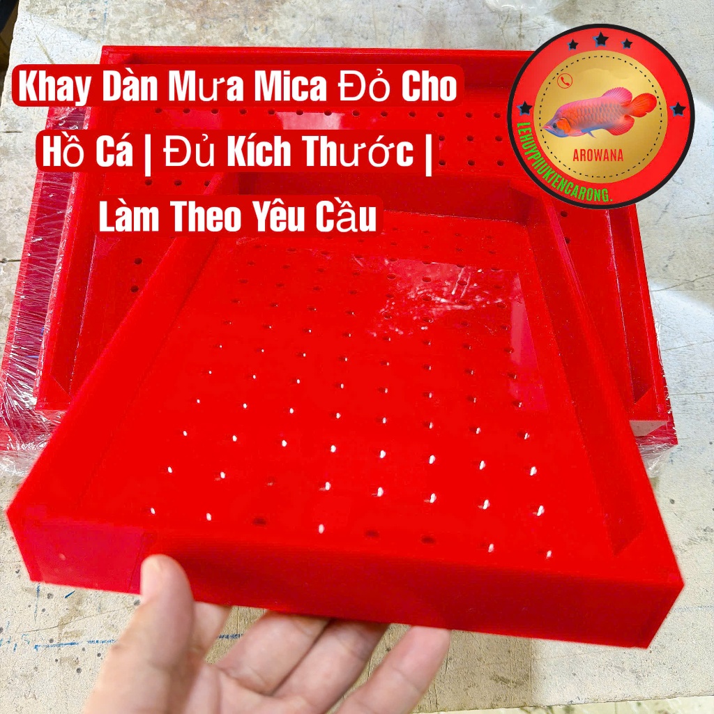Khay Dàn Mưa Mica Đỏ Cho Hồ Cá | Đủ Kích Thước | Làm Theo Yêu Cầu ...
