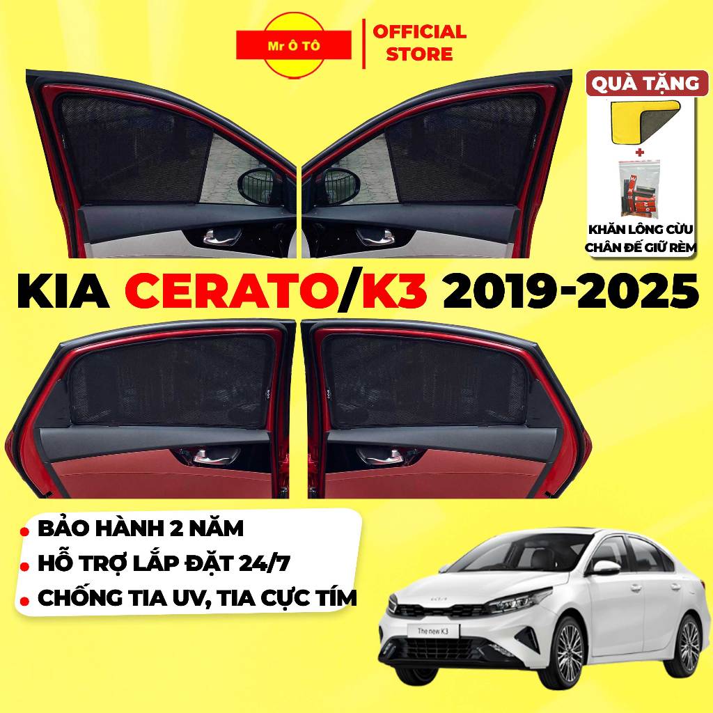 Rèm Che Nắng Xe KIA CERATO/K3 2019-2025 Loại 1 MR Ô.TÔ Chống Tia UV ...