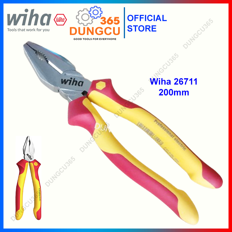 Kìm đa năng cách điện 1000V 200mm Wiha 26711 – Chuẩn VDE Đức, tay cầm ...