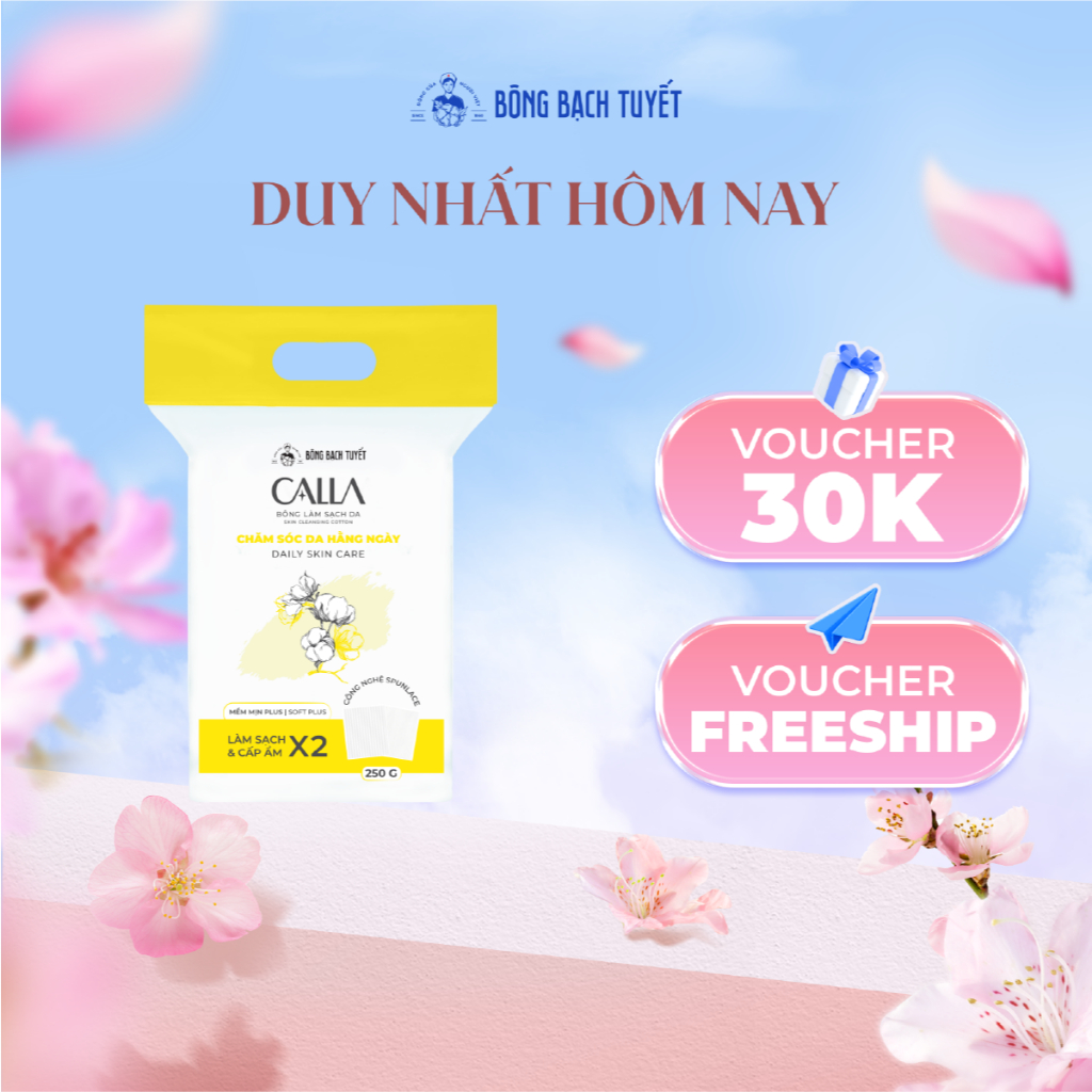 Bông tẩy trang làm sạch da Calla mềm mịn 250gr/túi - Calla Bông Bạch Tuyết | Shopee Việt Nam