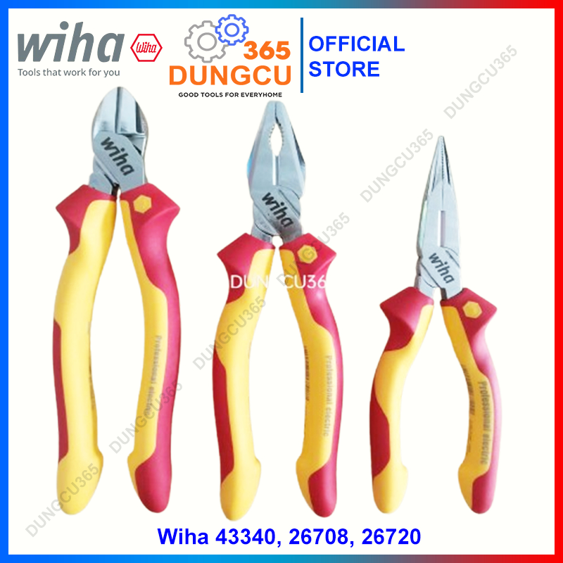 Bộ 3 kìm cách điện 1000V Wiha 43340 26708 26720 – Chuẩn VDE Đức, đủ 3 ...
