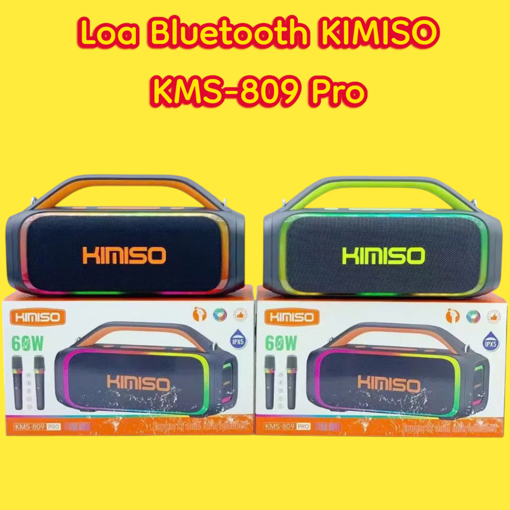 Loa Bluetooth Kimiso KMS-809 PRO, Đèn Led Bắt Mắt, Bass Sống Động, Pin ...